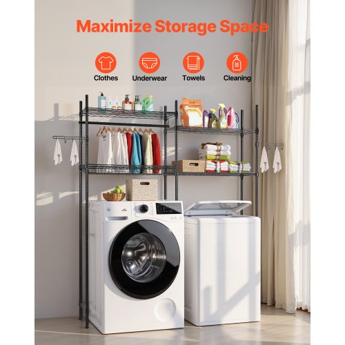VEVOR Over The Washer and Dryer Storage Shelf, 4 Tier Laundry Room ...