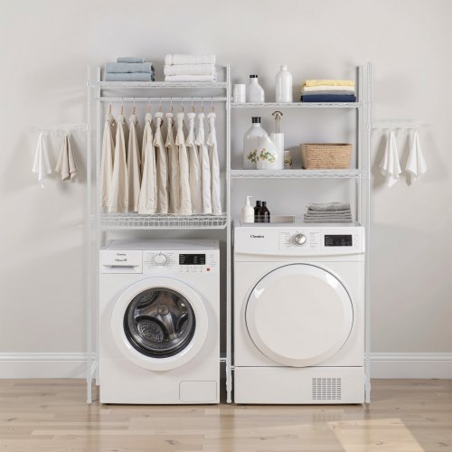 VEVOR Over The Washer and Dryer Storage Shelf, 4 Tier Laundry Room ...