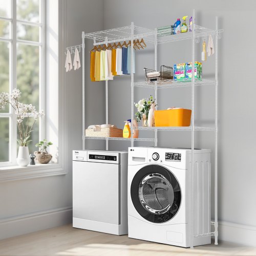 VEVOR Over The Washer and Dryer Storage Shelf, 5 Tier Laundry Room ...