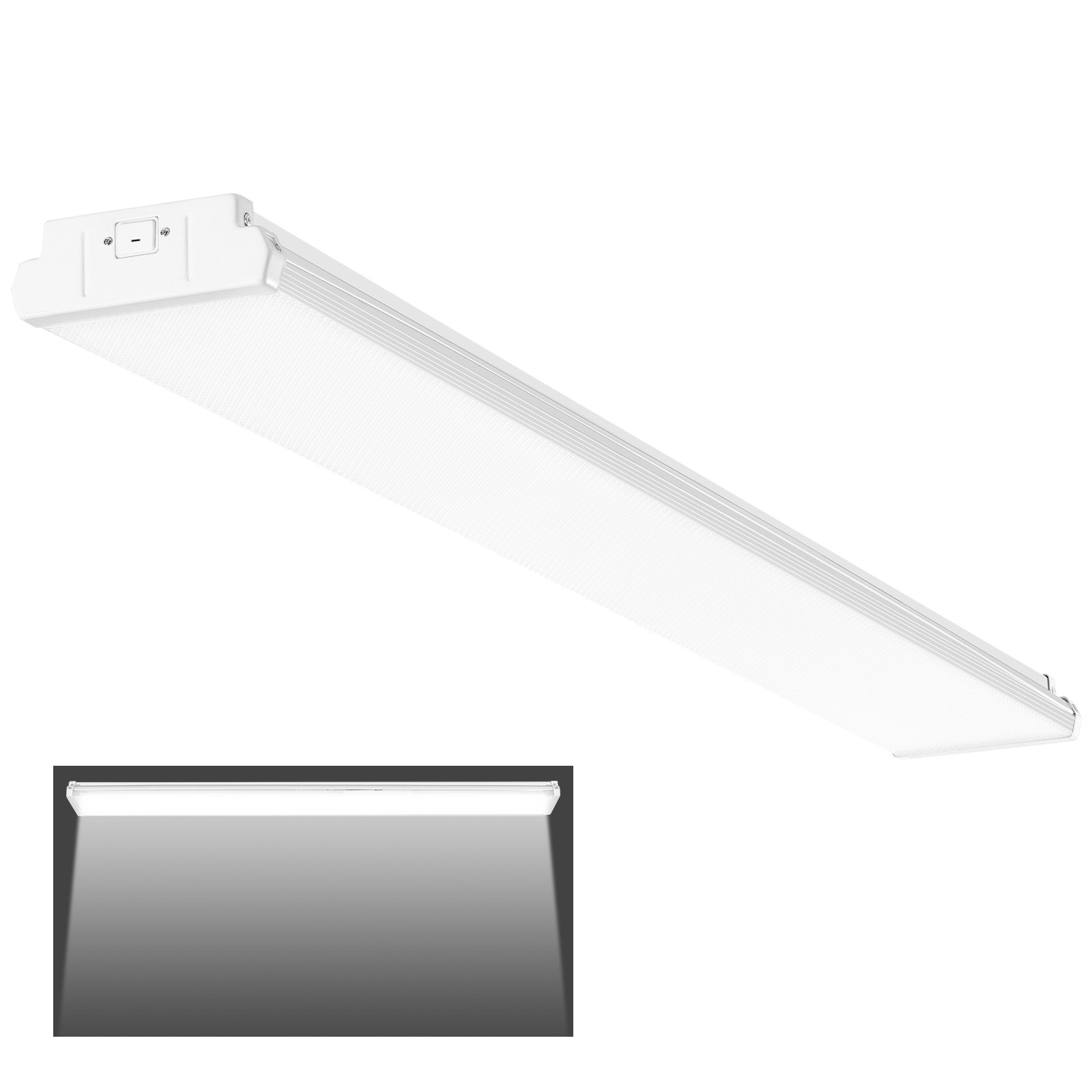 VEVOR 4FT LED Wraparound Light, 40W, 4500LM Flush Mount LED Shop Light ...