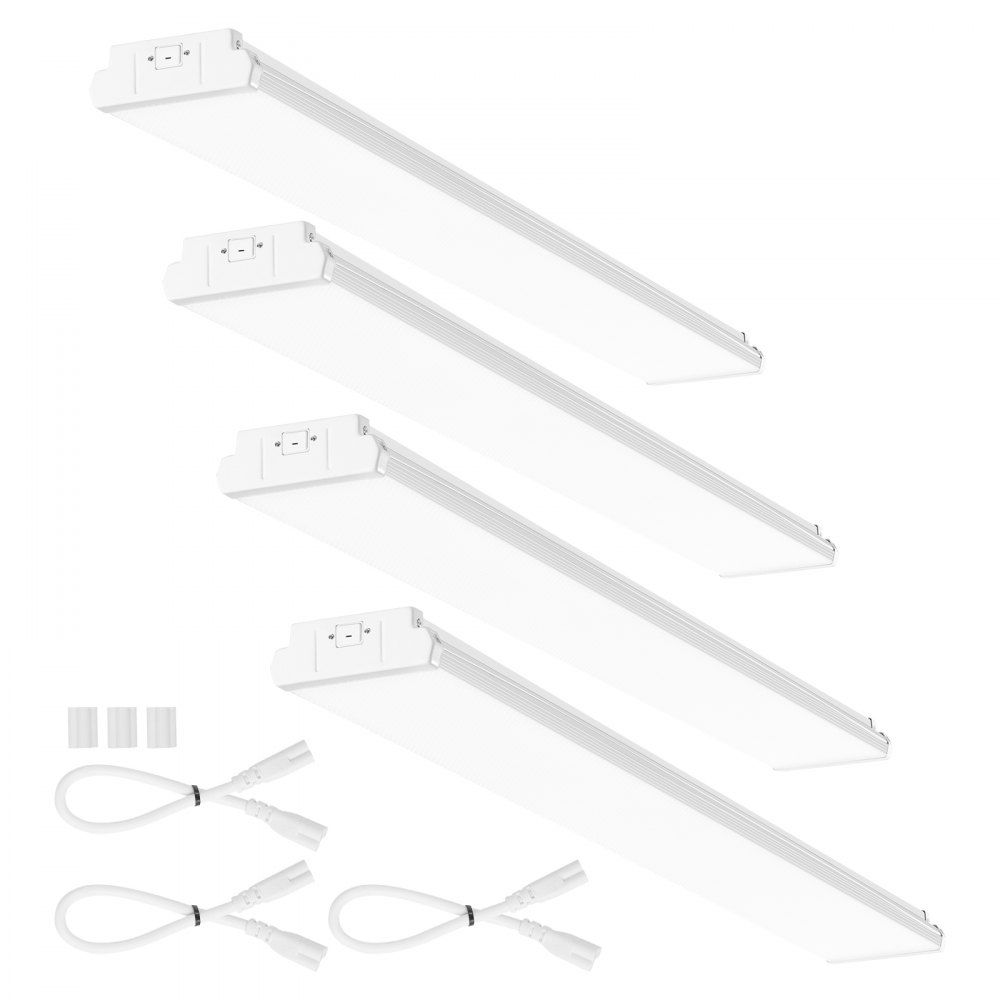 VEVOR 4FT LED Wraparound Light, 50W, 5500LM Flush Mount LED Shop Light ...