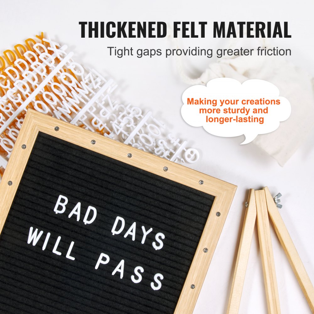 VEVOR Black Felt Letter Board, 10"x10" Felt Message Board, Changeable ...