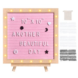 VEVOR Pink Felt Letter Board, 10"x10" Felt Message Board, Changeable ...