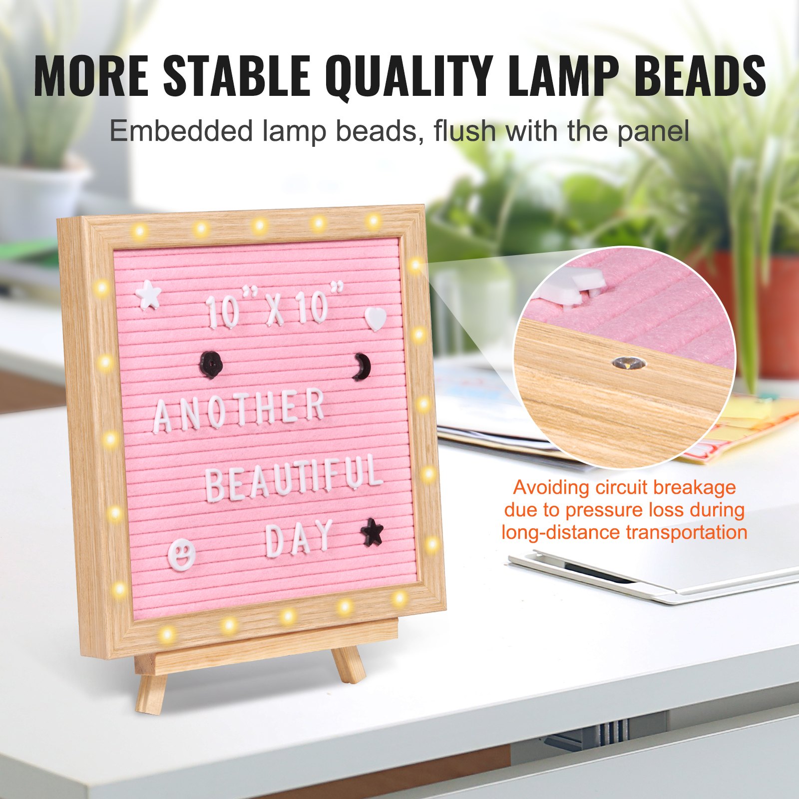 VEVOR Pink Felt Letter Board, 10"x10" Felt Message Board, Changeable ...