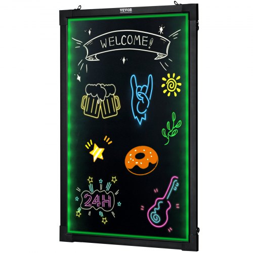 VEVOR LED Message Writing Board, 24"x16" Illuminated Erasable Lighted ...
