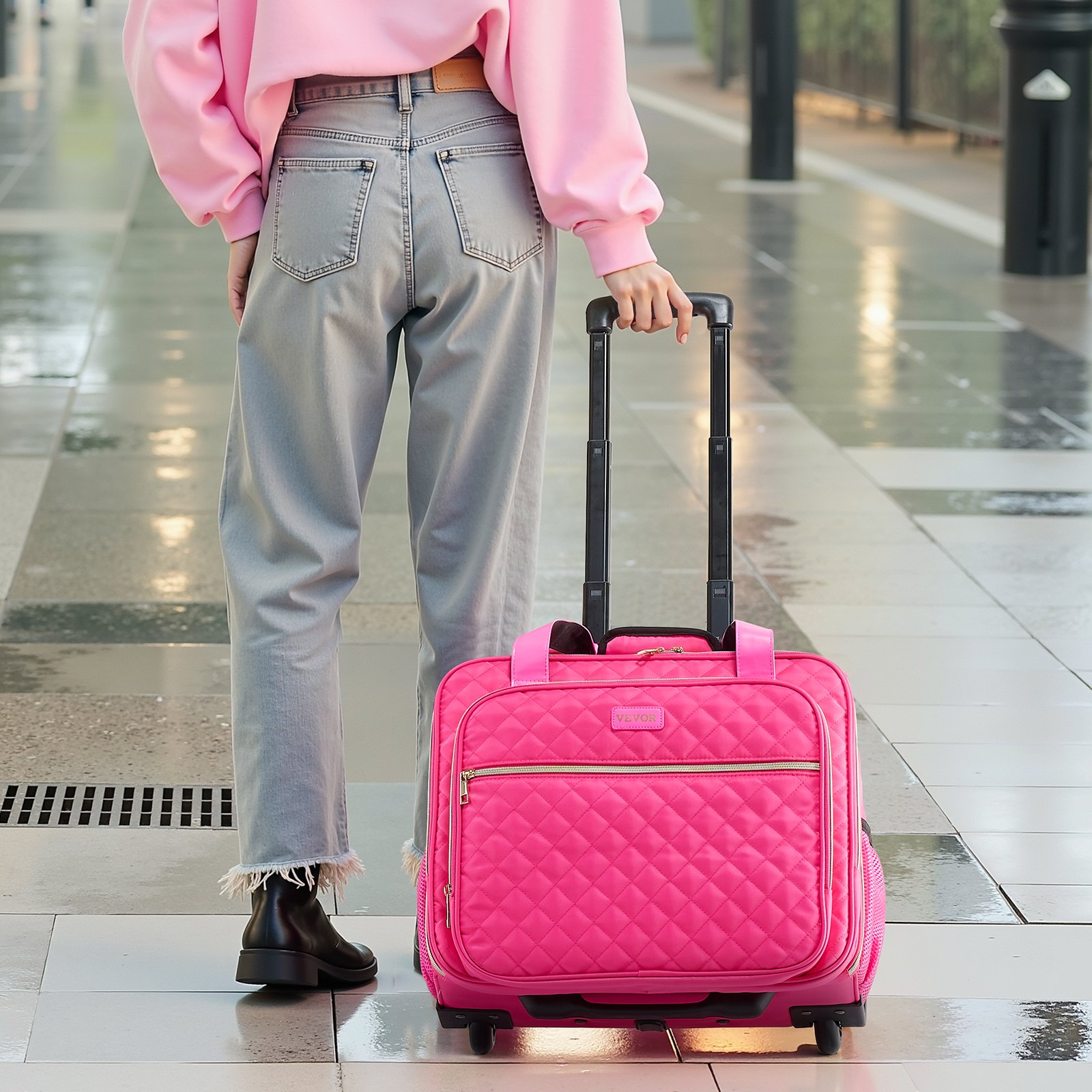 VEVOR Rolling Laptop Bag, Fits Up to 17.3 Inch Laptop, Wheeled ...