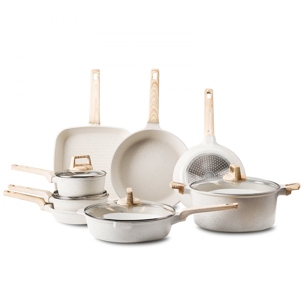 VEVOR Kitchen Pots and Pans — 19pc Nonstick Granite Cookware