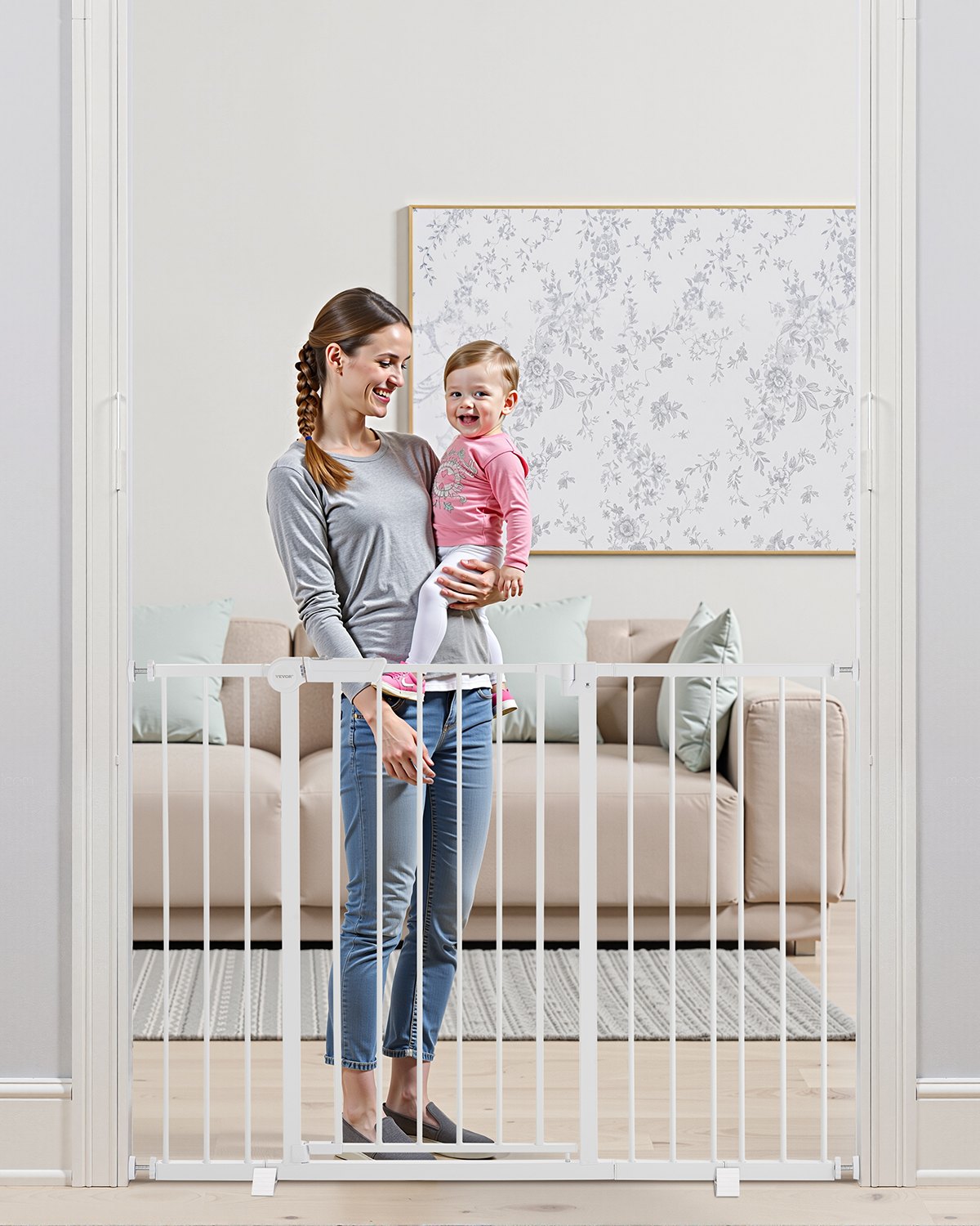 VEVOR Tall Baby Gates — 26–48in Adjustable Width & Durable