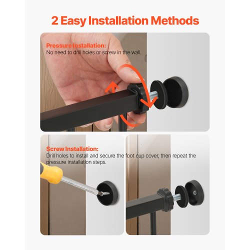 Baby Gate 26-48 Inches Adjustable Width 36 Inches High Dog Gate Black ...