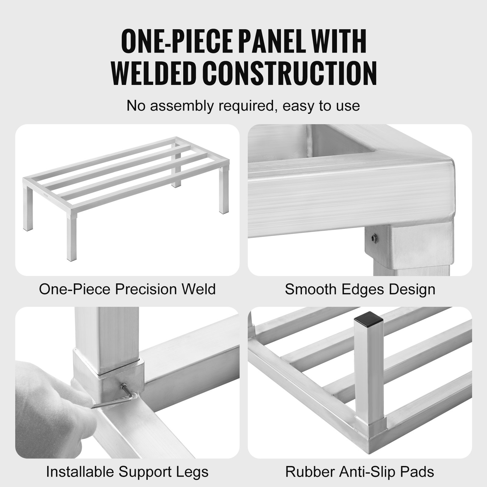 Newly Upgraded！VEVOR Aluminum Dunnage Rack Stationary Dunnage Rack 48 ...