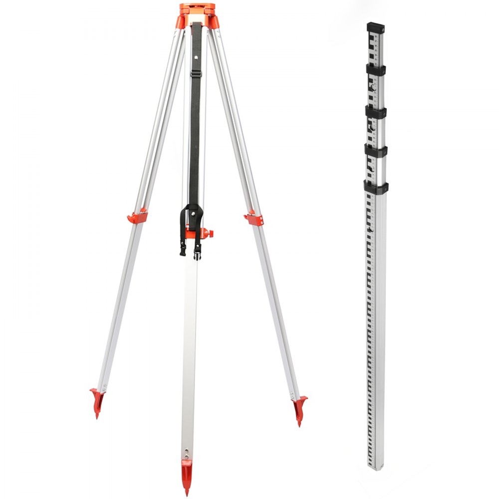 VEVOR Green Rotary Laser Level Kit with Adjustable Tripod and 5M Staff ...