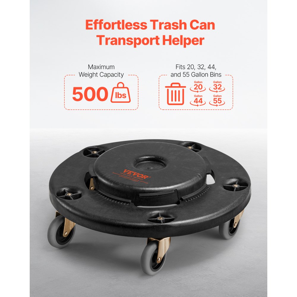 VEVOR Trash Can Dolly – 500 lb Capacity for 55 Gallon Bins