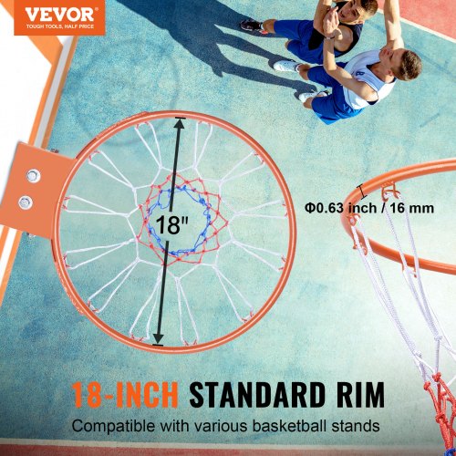 VEVOR Basketball Rim, Wall Door Mounted Basketball Hoop, Heavy Duty ...