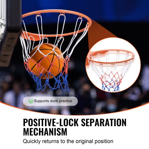 VEVOR Basketball Rim, Wall Door Mounted Basketball Hoop, Heavy Duty ...