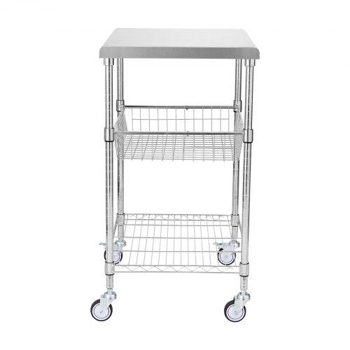 VEVOR 3-Tier Utility Cart Rolling Cart on Wheels 24"x20"x36.6" 470 LBS ...