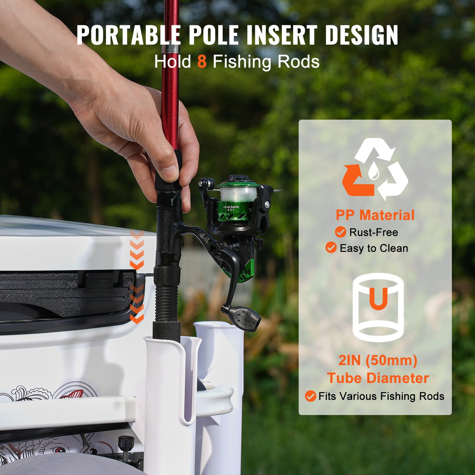 VEVOR Beach Fishing Cart, 300 lbs Load Capacity, Fish and Marine Cart ...