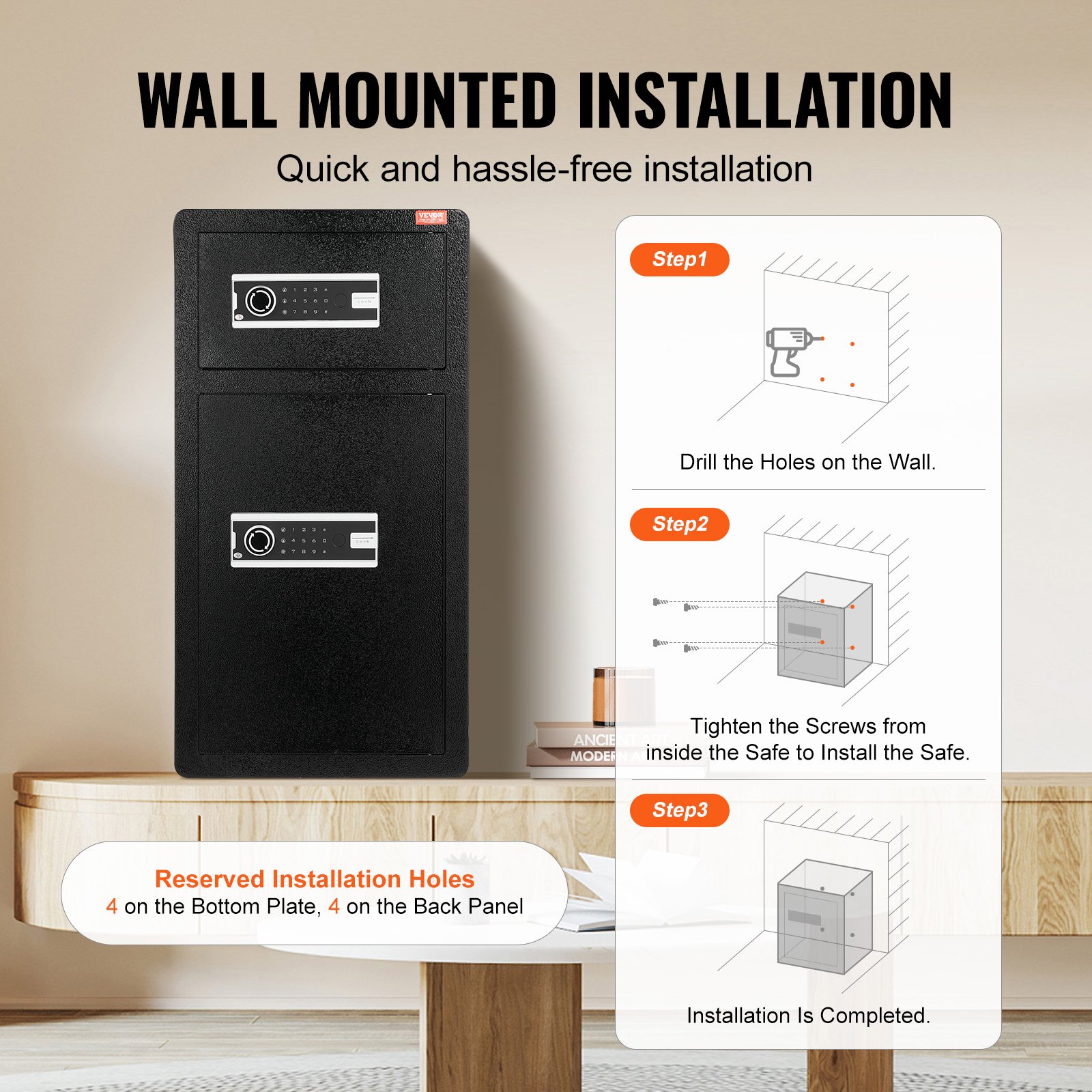 VEVOR Double Door 5.5 cu.ft Safe Box with Key Lock Password Cabinet ...