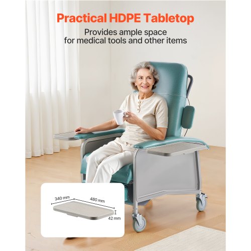 VEVOR Geri Chair Recliner 4-Position Reclining Geri Chair with Trays ...