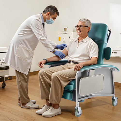 VEVOR Geri Chair Recliner 4-Position Reclining Geri Chair with Trays ...