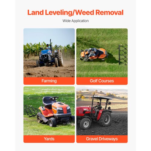 Drag Harrow 7 x 3.7 ft Chain Harrow ATV Lawn Rake for Landscape ...