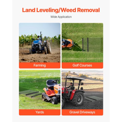 Drag Harrow 4 x 5 ft Chain Harrow Lawn Rake ATV UTV Tractor Attachments ...