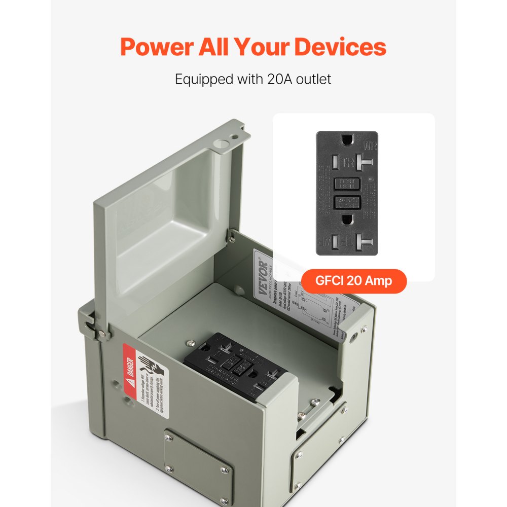 Outdoor Electrical Outlet Box 20 AMP GFCI Receptacles Power Outlet Box ...