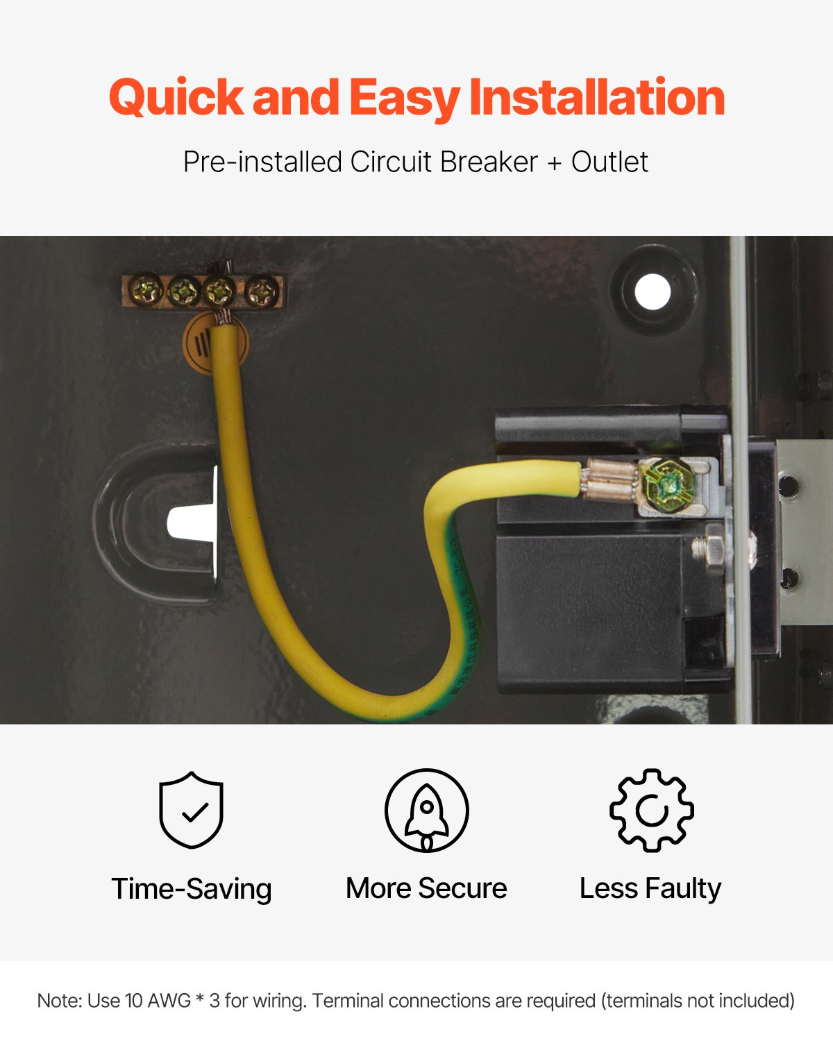 VEVOR Outdoor Electrical Outlet Box, 20 AMP GFCI Receptacle, Electrical ...