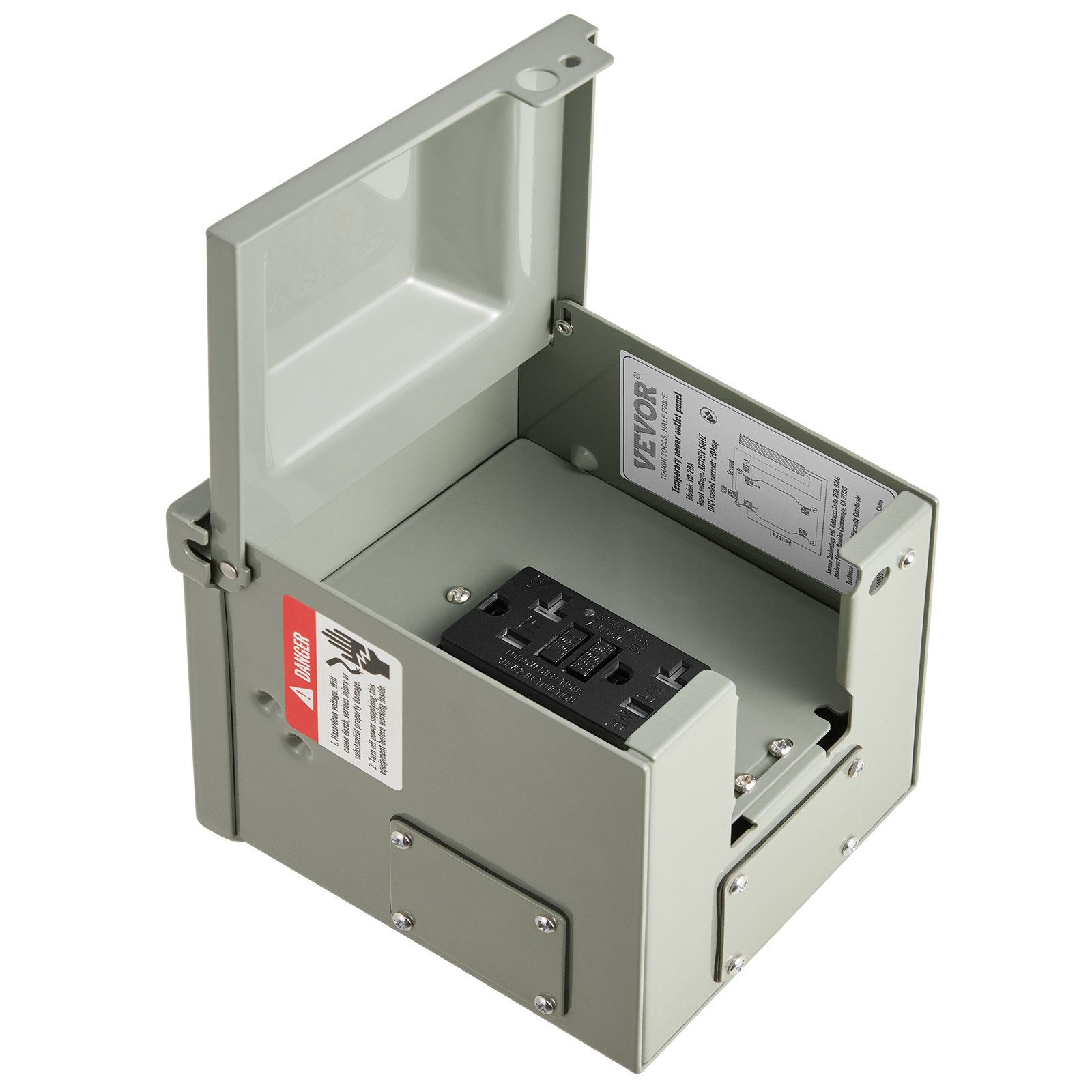 VEVOR Outdoor Electrical Outlet Box, 20 AMP GFCI Receptacle, Electrical ...