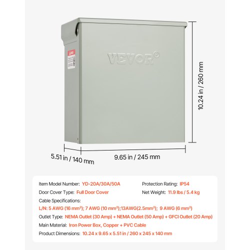 Temporary Power Outlet Panel RV Electrical Panel 20 30 50 Amp Outlet ...