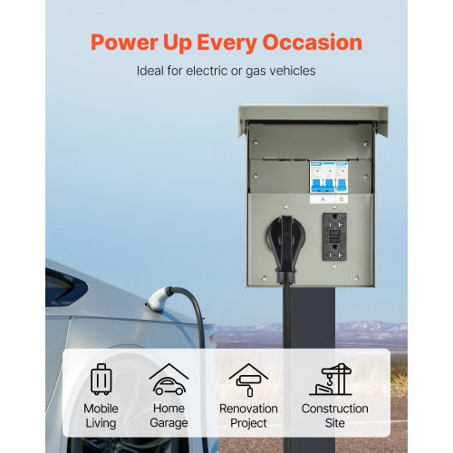 VEVOR Temporary Power Outlet Panel RV Electrical Panel 20 50 Amp RV ...