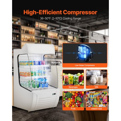 Open Air Merchandiser 2-Tier Display Cooler with Air Curtain 12.7cu.ft ...