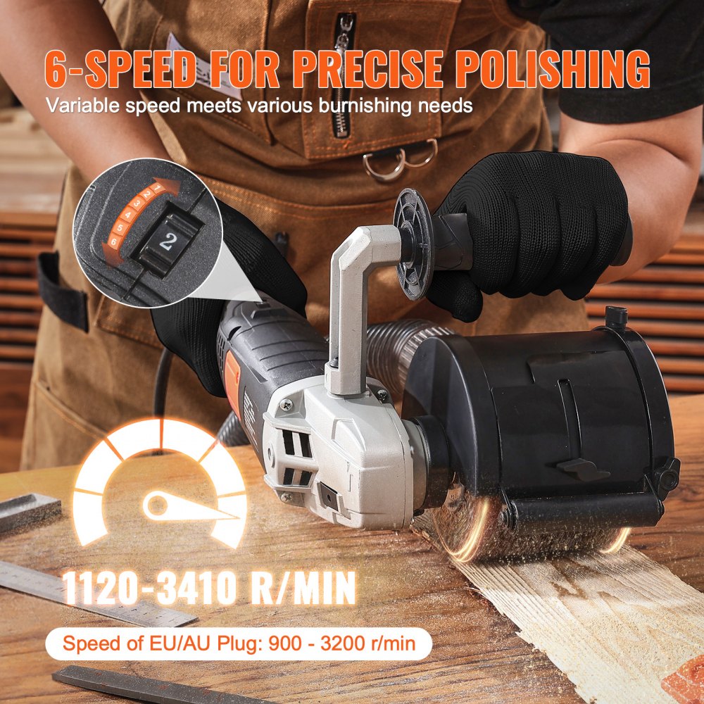 VEVOR Burnishing Polishing Machine 1300W 6-Speed Electric Metal ...