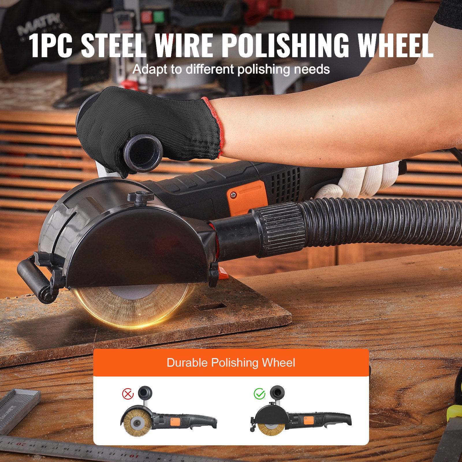 VEVOR Metal Burnishing Machine – 1300W, 6-Speed Polisher