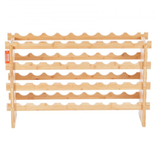 VEVOR 36 Bottle Stackable Modular Wine Rack Bamboo Wood Display Shelf 4 ...