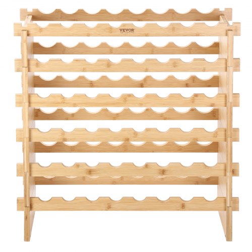 VEVOR 48 Bottle Stackable Modular Wine Rack Bamboo Wood Display Shelf 6 ...
