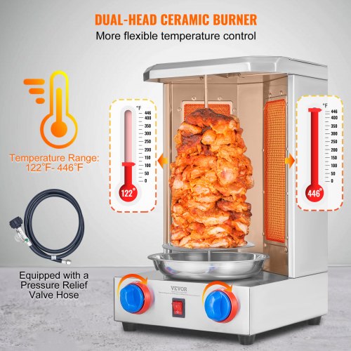 VEVOR Shawarma Grill Machine, 13 lbs Capacity, Chicken Shawarma Cooker ...