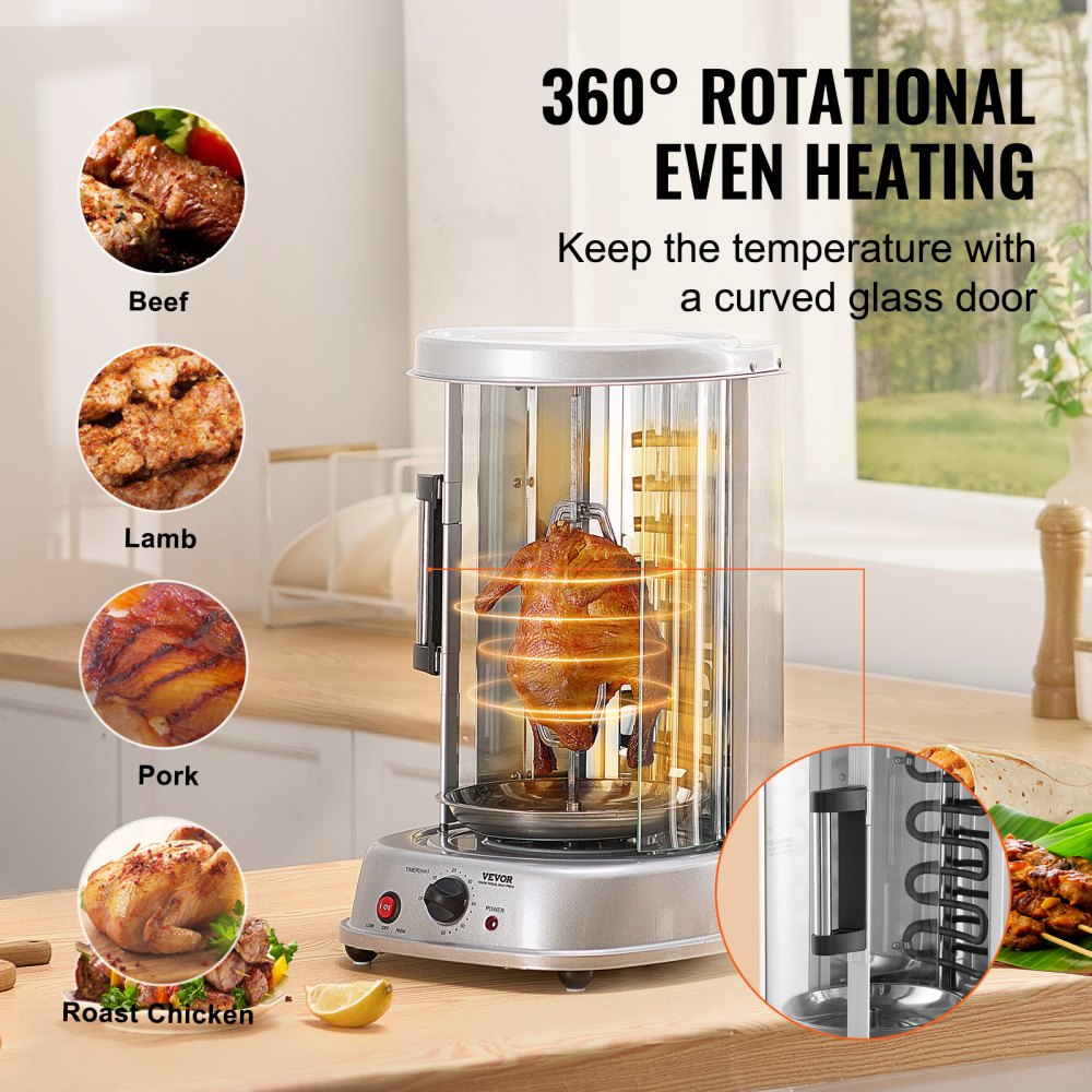 VEVOR Shawarma Grill Machine, Vertical Chicken Shawarma Cooker Machine ...
