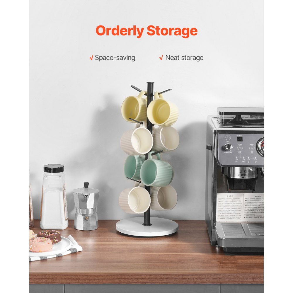 VEVOR Coffee Mug Tree Holder – 8 Hooks, 3.5 lbs/1.6kg