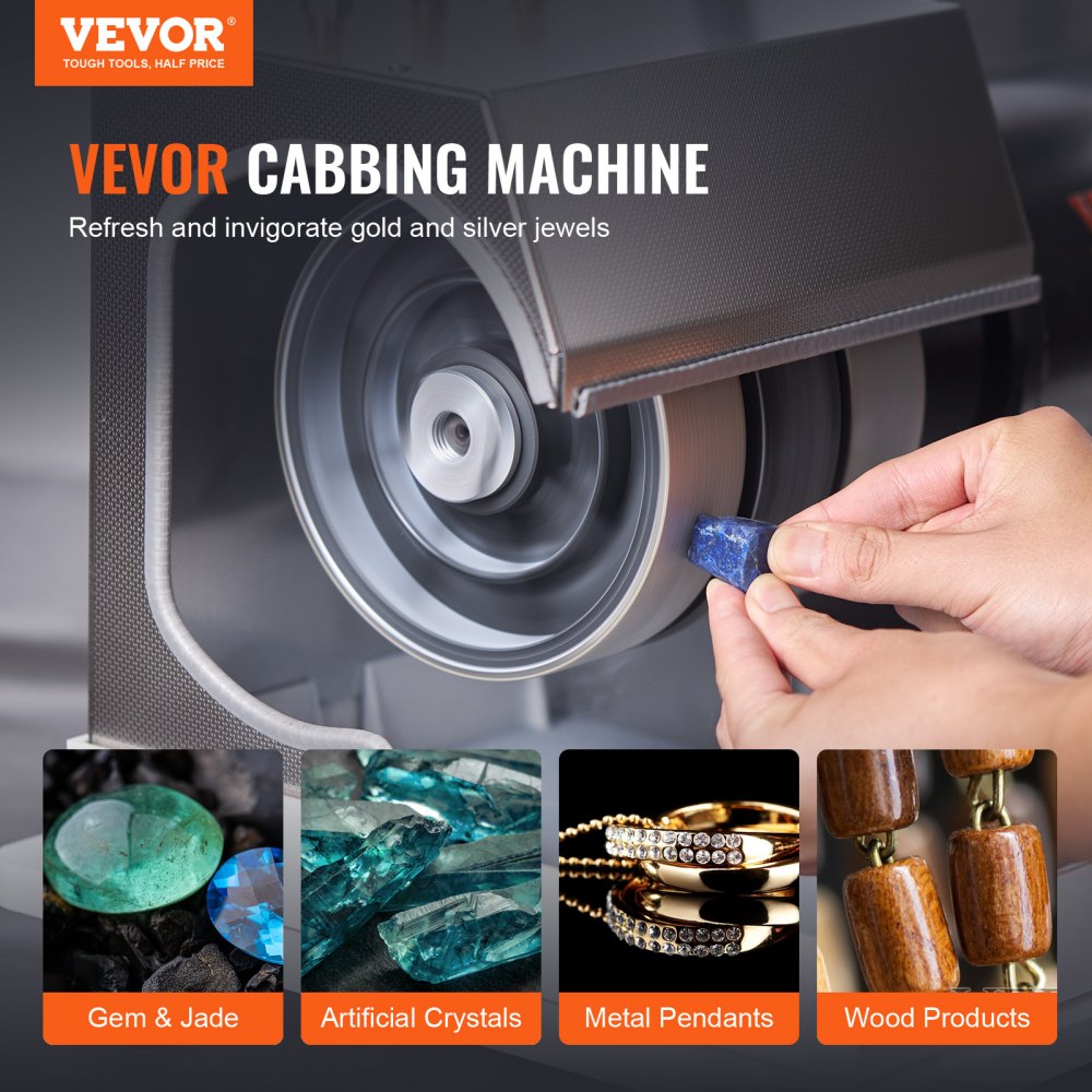 VEVOR Cabbing Machine, 6" 1/4HP 1800rpm Efficient, Lapidary Rock ...
