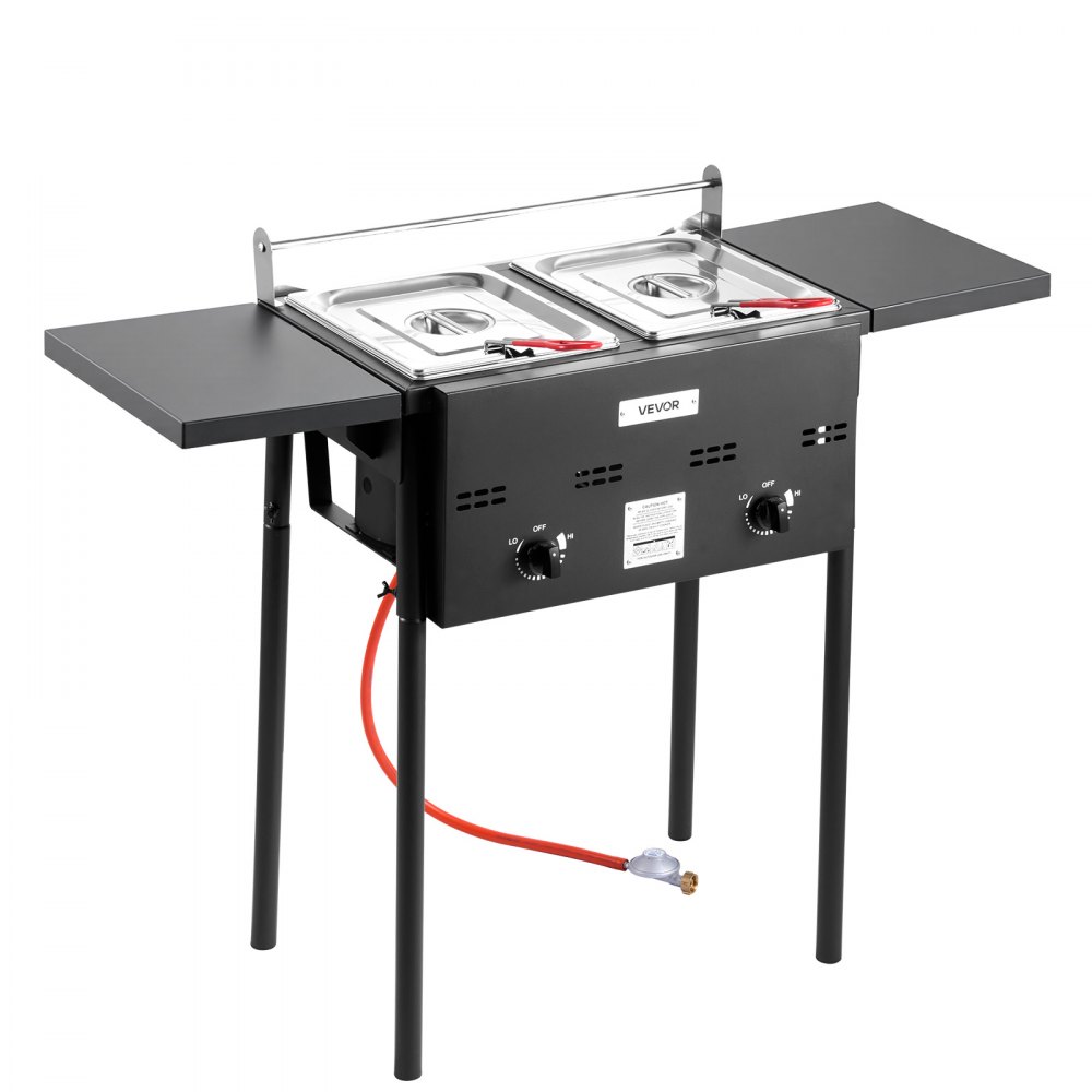 VEVOR Outdoor Propane Deep Fryer, Dual-Tank 8QTx2 Commercial Fryer ...