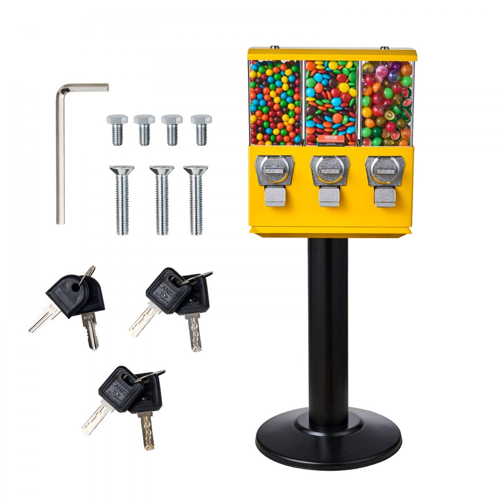 VEVOR Commercial Vending Machine, Triple Compartment Candy Dispenser ...