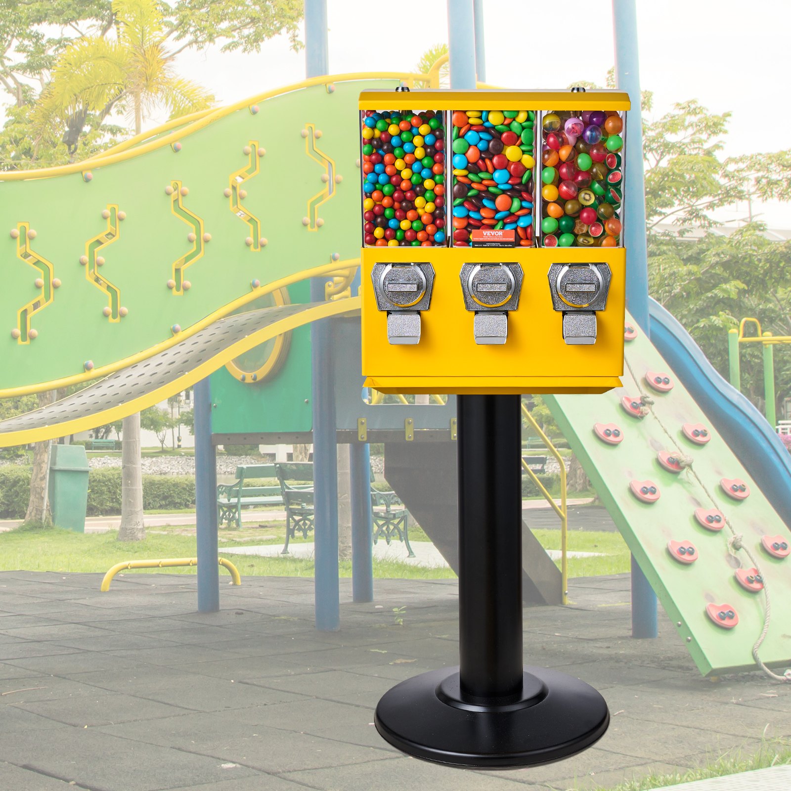 VEVOR Commercial Vending Machine, Triple Compartment Candy Dispenser ...