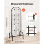 VEVOR 2 Pack Grid Wall Panel 1.9 x 5.4 ft Wire Display Rack with Wheels ...