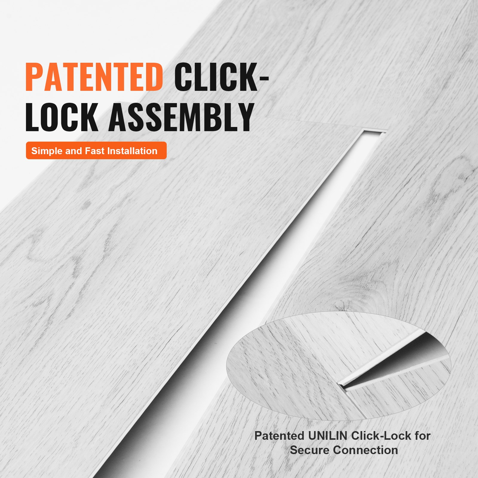 VEVOR Interlocking Vinyl Floor Tiles 48 x 7.3 inch, 10 Tiles 5.5mm ...