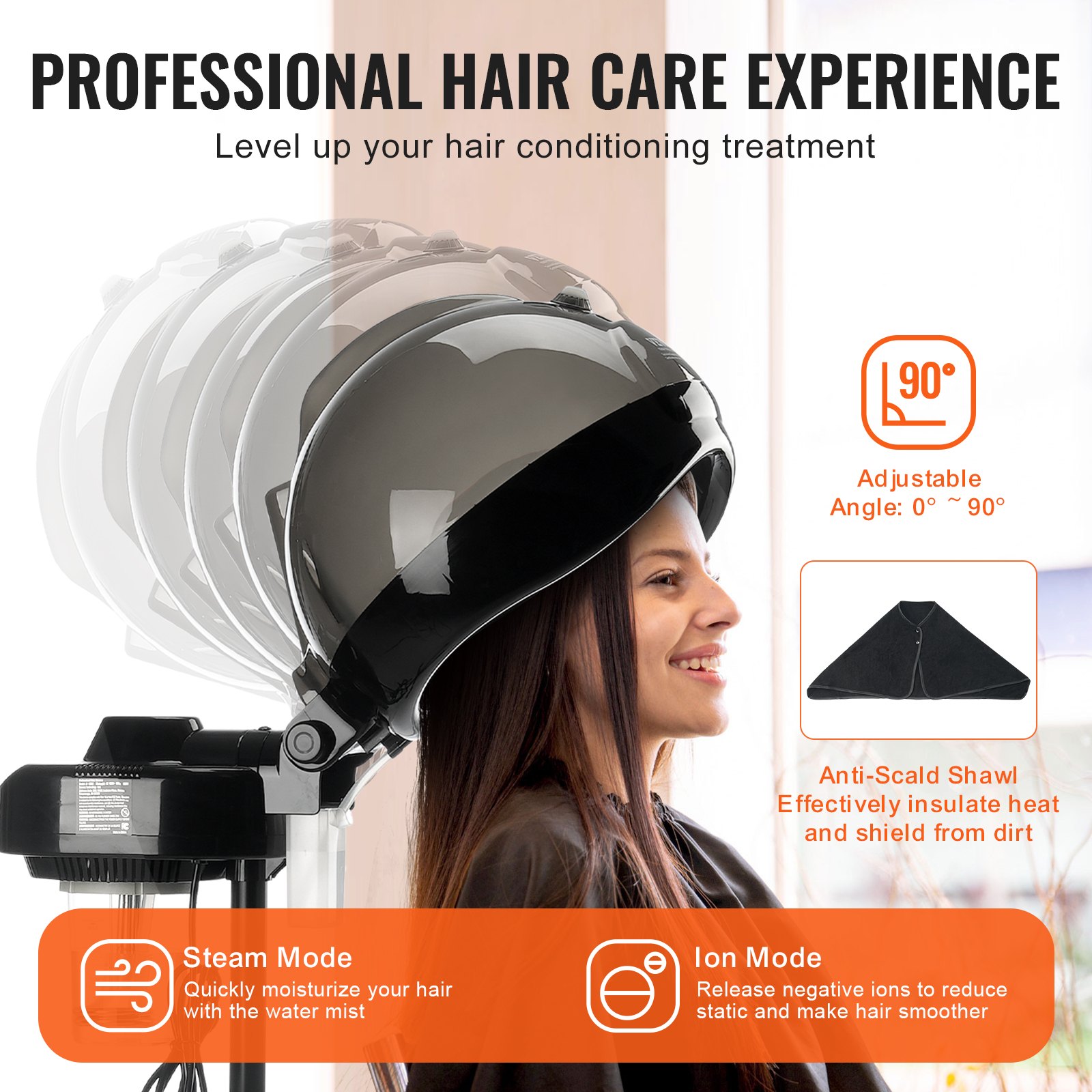 VEVOR Professional Hair Steamer for Deep Conditioning, 11.81-inch ...