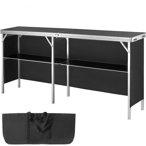 VEVOR Extra Long Folding Portable Bar Table - Tradeshow Podium Table ...