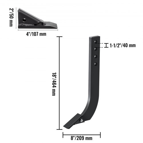 VEVOR Box Blade Shank, 18'' Scarifier Shank, 4 Holes Box Scraper Shank ...