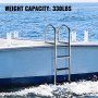 VEVOR Dock Ladder with Rubber Mat, Pontoon Boat Ladder Aluminum 3 Step ...