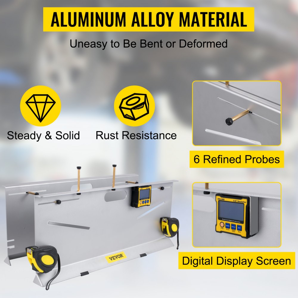 VEVOR Wheel Alignment Tool, 6 Probes Toe Plates, LED Toe Alignment ...