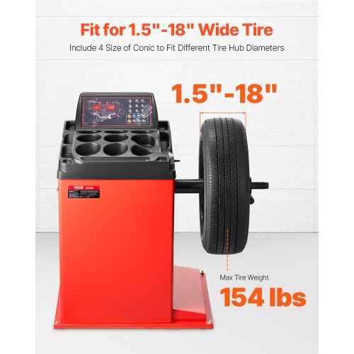 Durable Tire Changer Machine Reinforced Tire Balancer with 18" Spindle ...